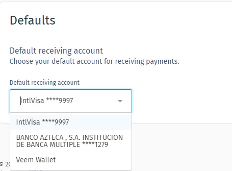 How to Set the Default Receiving Account